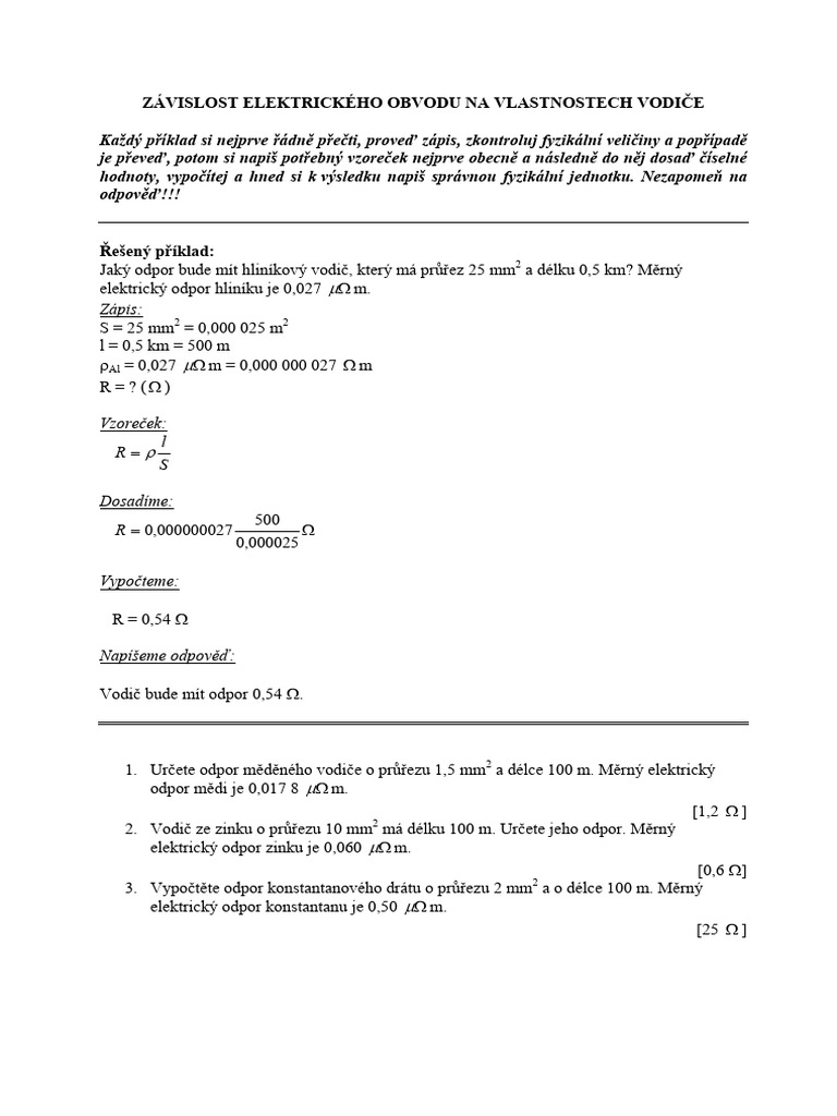 Odporvodice Priklady | PDF