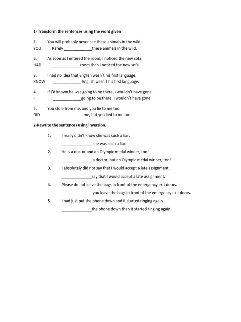 Inversion Exercise For Expert | PDF