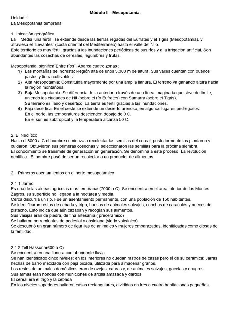 Resumen Mesopotamía Pdf Babilonia Asiria