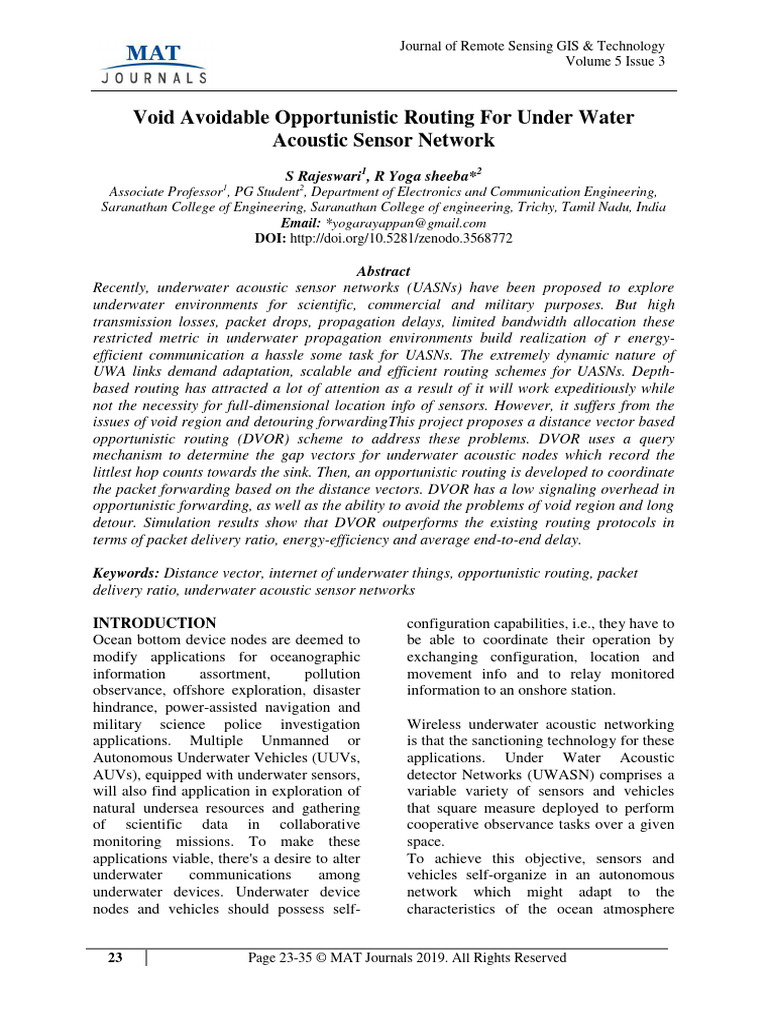 (23-35) CE Void Avoidable Opportunistic Routing-Format | PDF | Routing | Transmission Control ...