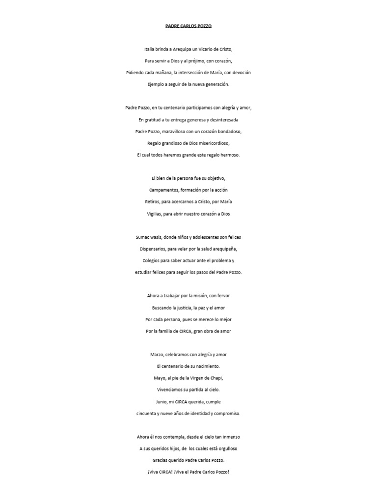 Poema Padre Pozzo | PDF