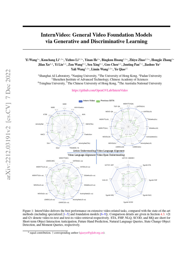 Internvideo: General Video Foundation Models Via Generative and Discriminative Learning | PDF ...