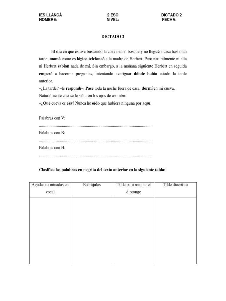 Dictado 2 | PDF