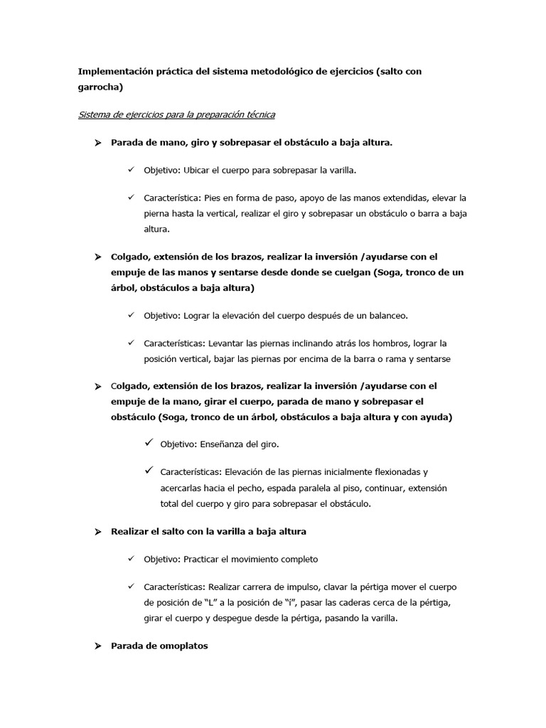 Ejercicios Del Salto de Garrota | PDF