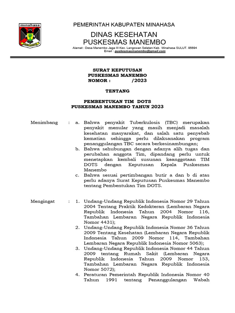 4.4.1.3 Contoh SK Tim Dots | PDF