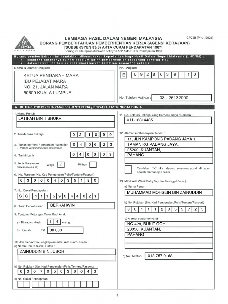 Borang LHDN | PDF