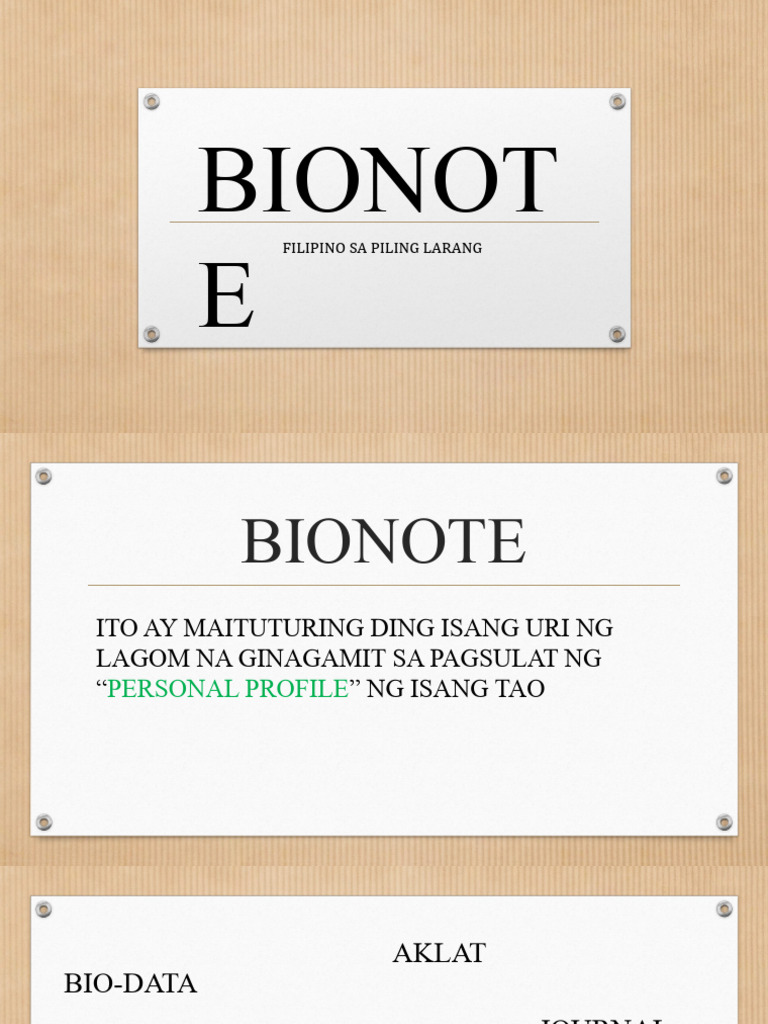BIONOTE | PDF