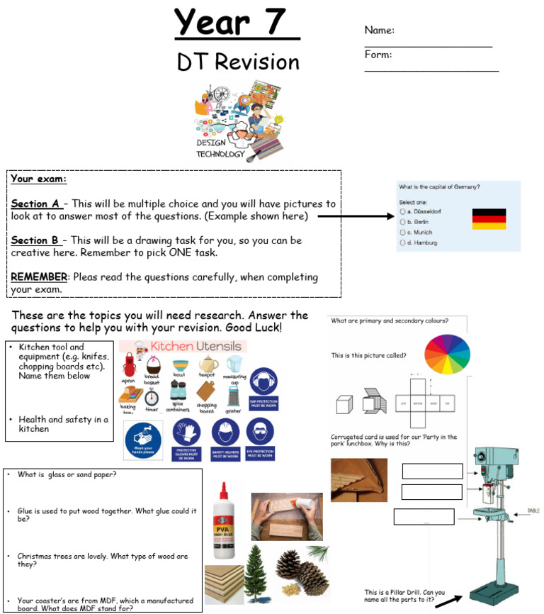 Year 7 DT Revision Guide June 2021 | PDF