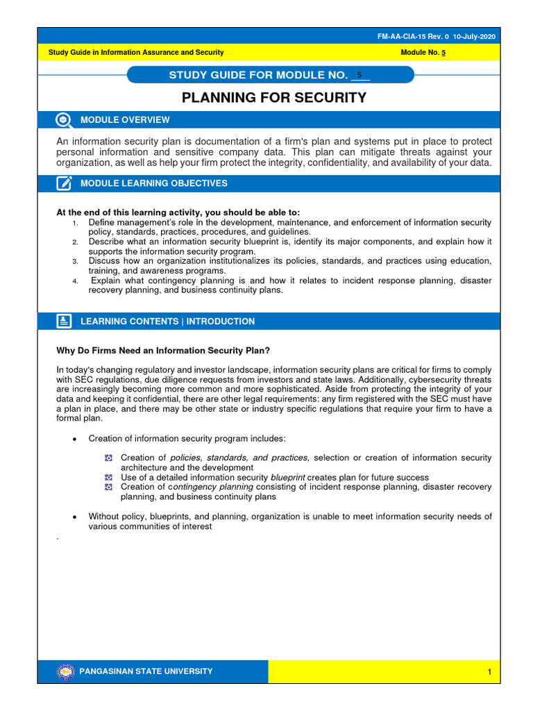 IAS Study Guide Module 5 | PDF | Information Security | Computer Security