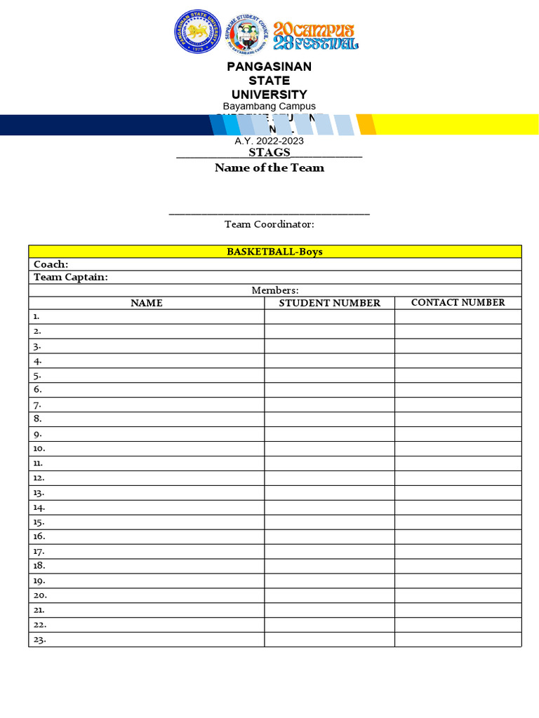 Pangasinan State University Sports Teams | PDF