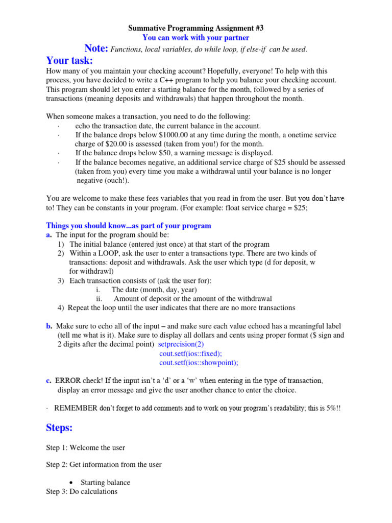 Summative Programming Assignment | PDF | Transaction Account | Fee