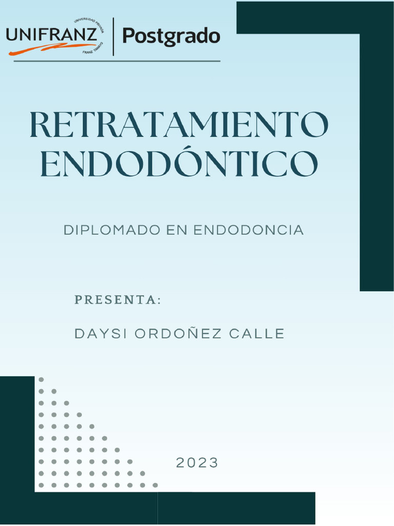 Retratamiento Endodóntico | PDF | Especialidades Medicas