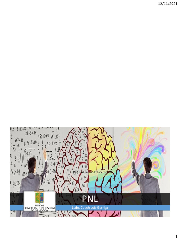 PNL-Programacion Neurolingüística UCIM | PDF