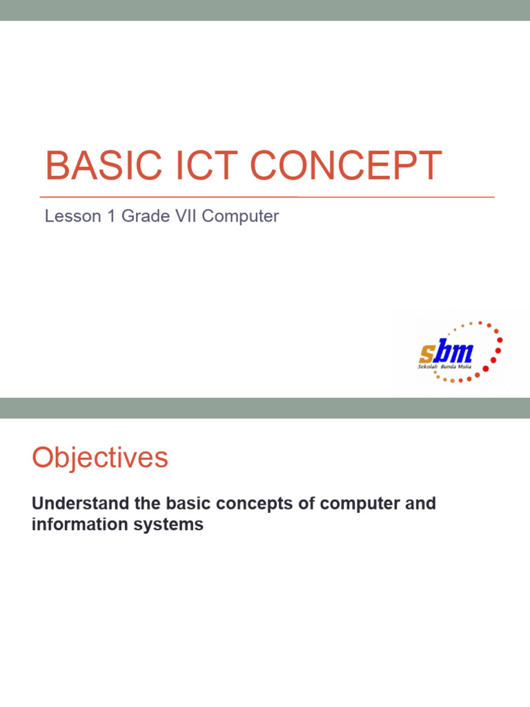 Basic Ict Concept Pdf Input Output Computer Hardware