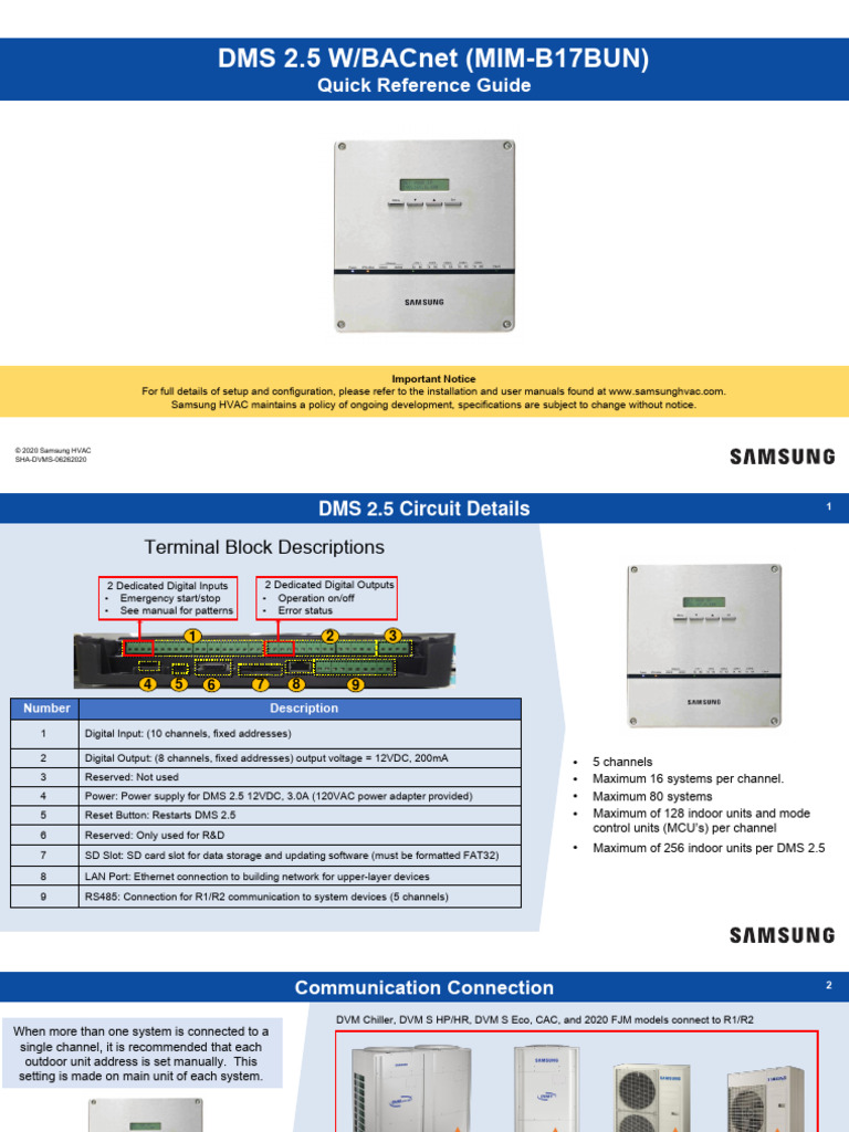 Dms 2.5 W/Bacnet (Mim-B17Bun) : Quick Reference Guide | PDF | Computer Network | Ip Address