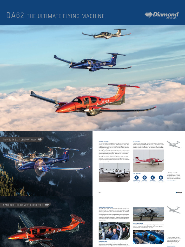 DA62 Product Folder 2022 SCREEN | PDF | Aircraft | Jet Engine