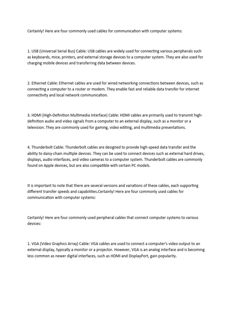 Cable Assignment | PDF | Usb | Hdmi
