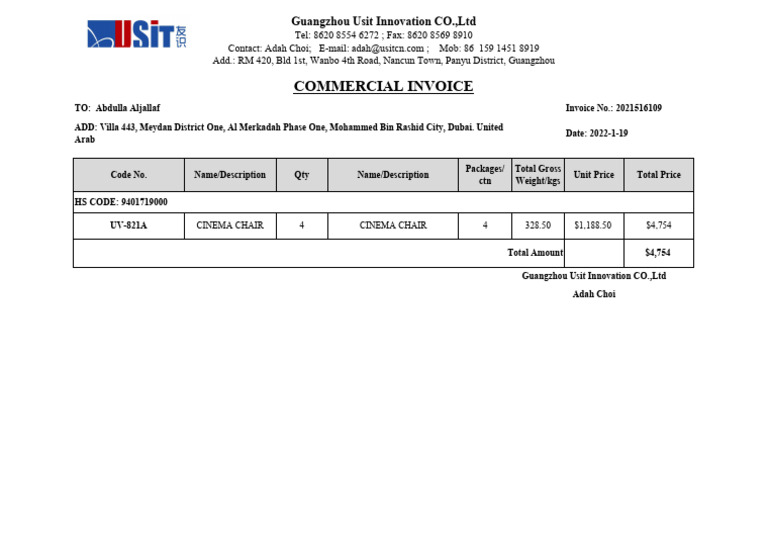 Commercial Invoice | PDF