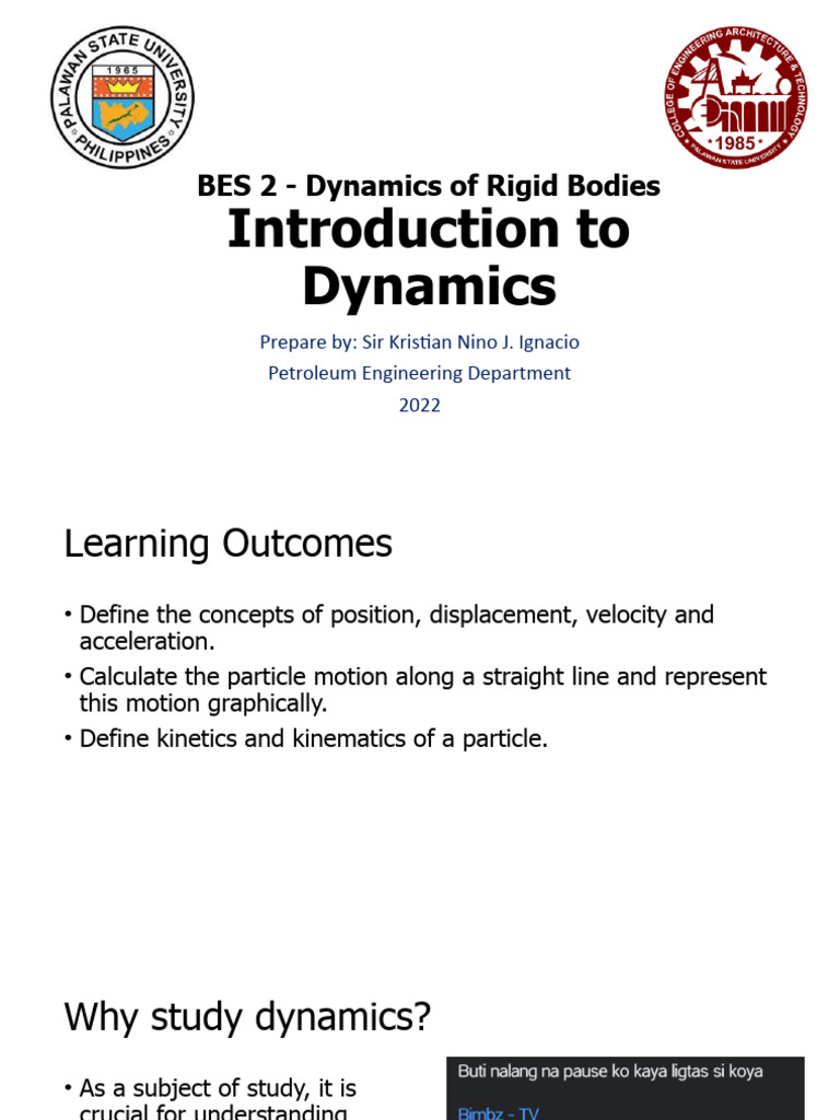 BES 2 - Presentation 1 | PDF | Acceleration | Velocity