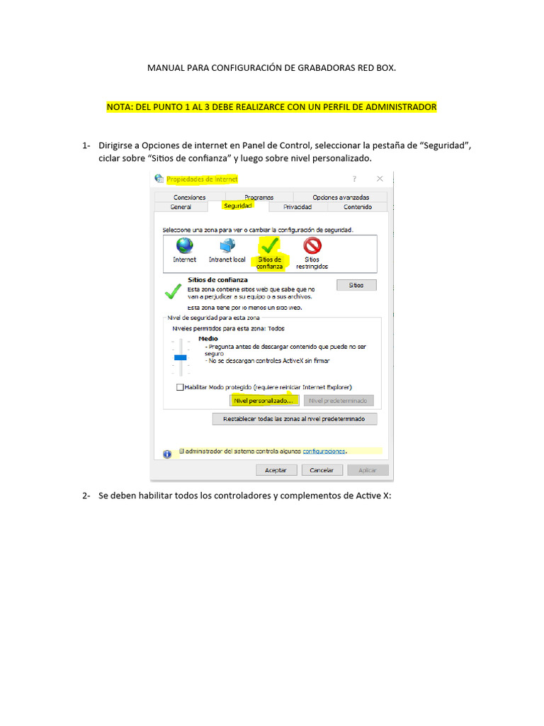 Configuración Grabadoras Red Box | PDF