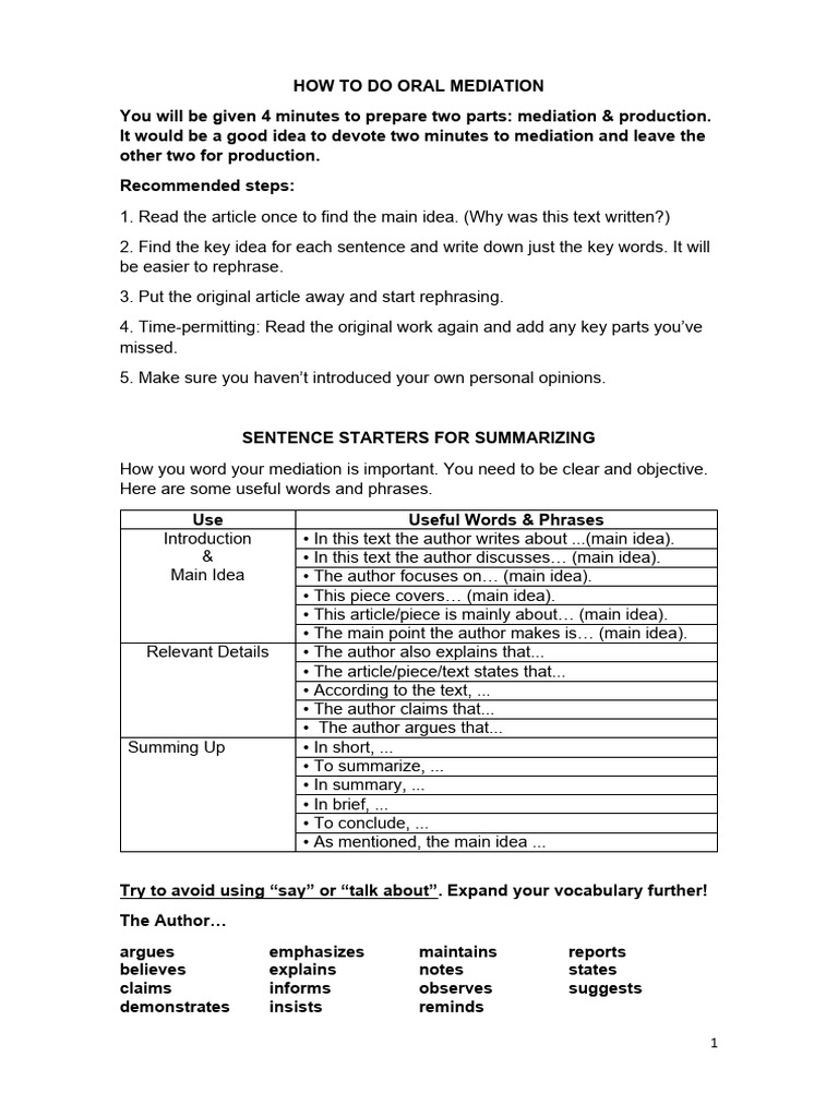 Mediation. Exam Guidelines | PDF | Communication | Human Communication