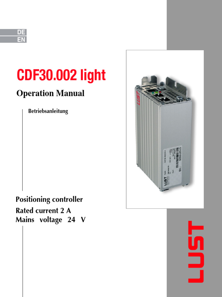 CDF Light Operation Manual EN | PDF | Safety | Power Supply