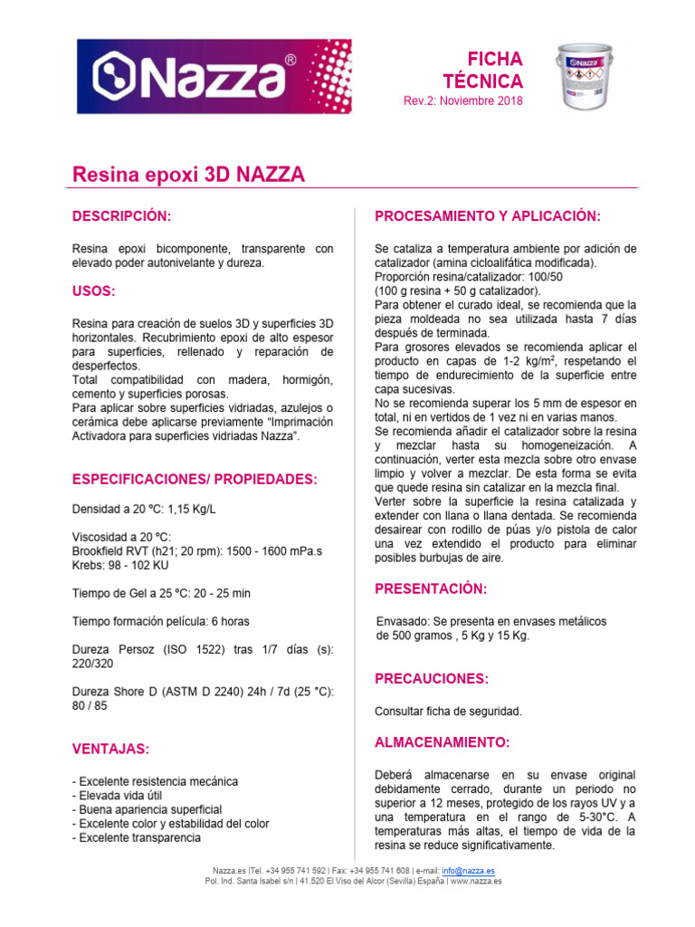 Ficha Tecnica de Pintura | PDF | Epoxy | Hormigón