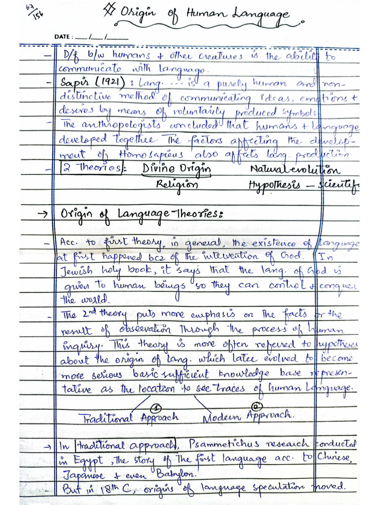 Origin of Language | PDF