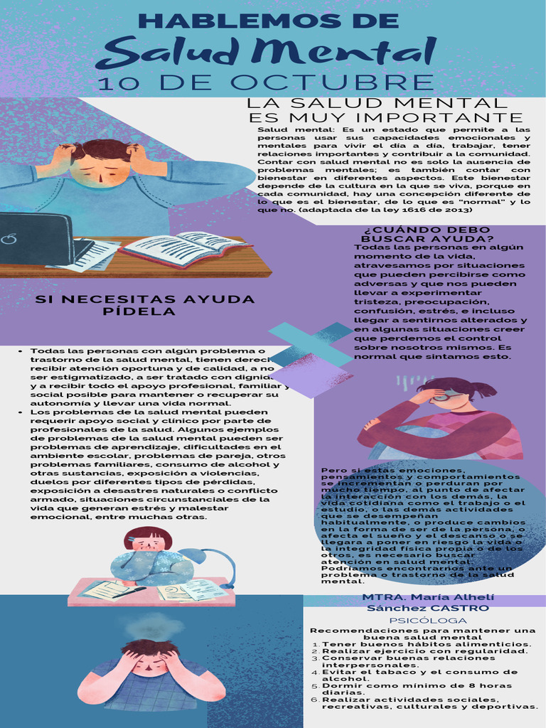 Infografia Salud Mental Ilustrado | PDF | Salud mental | Trastorno mental