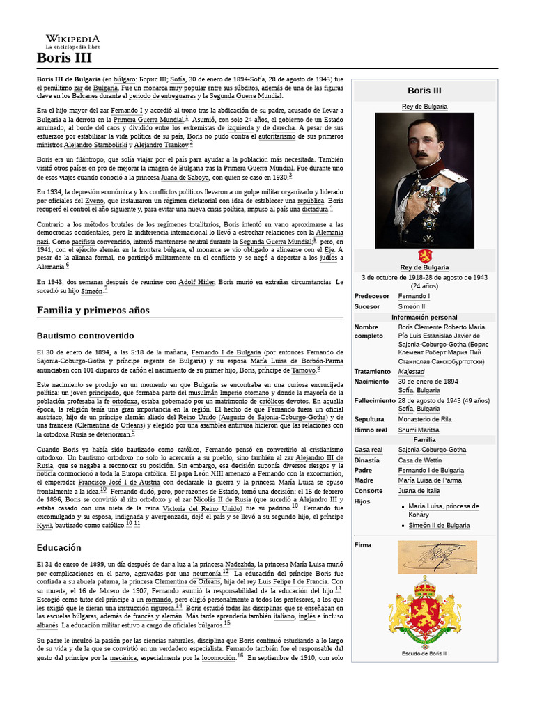 Boris III | PDF | Historia