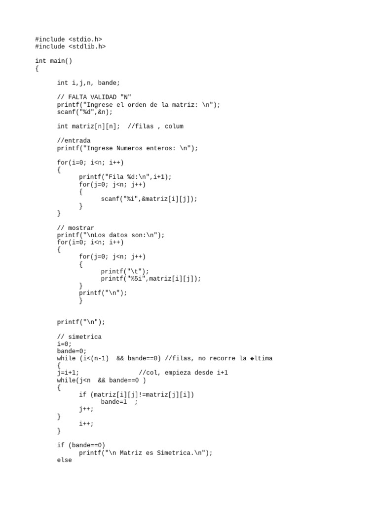 Ej18 Matriz Simetrica | PDF