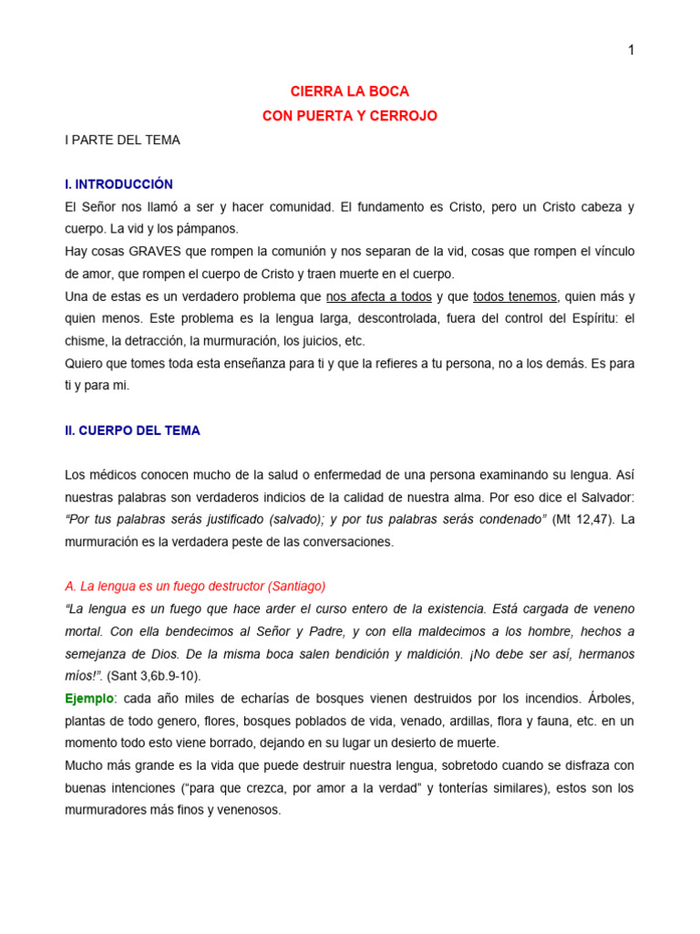 Controla tu lengua: evita la murmuración | PDF | Cristo (título) | Amor