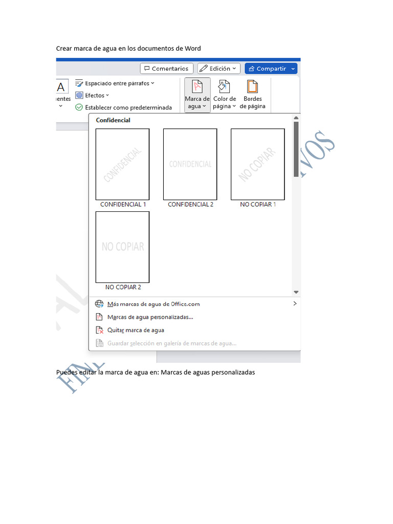 Crear Marca de Agua en Los Documentos de Word | PDF Crear Marca de Agua en Los Documentos de Word | PDF