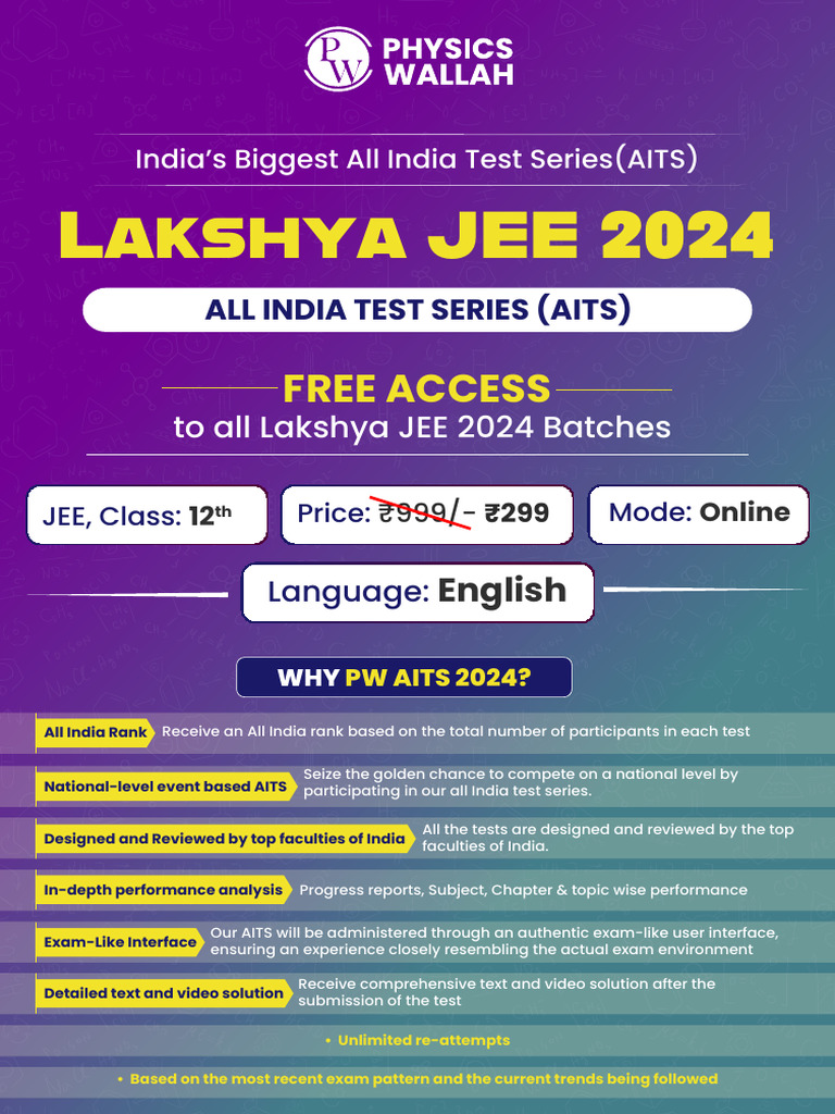 Lakshya JEE (12th) Final Planner | PDF