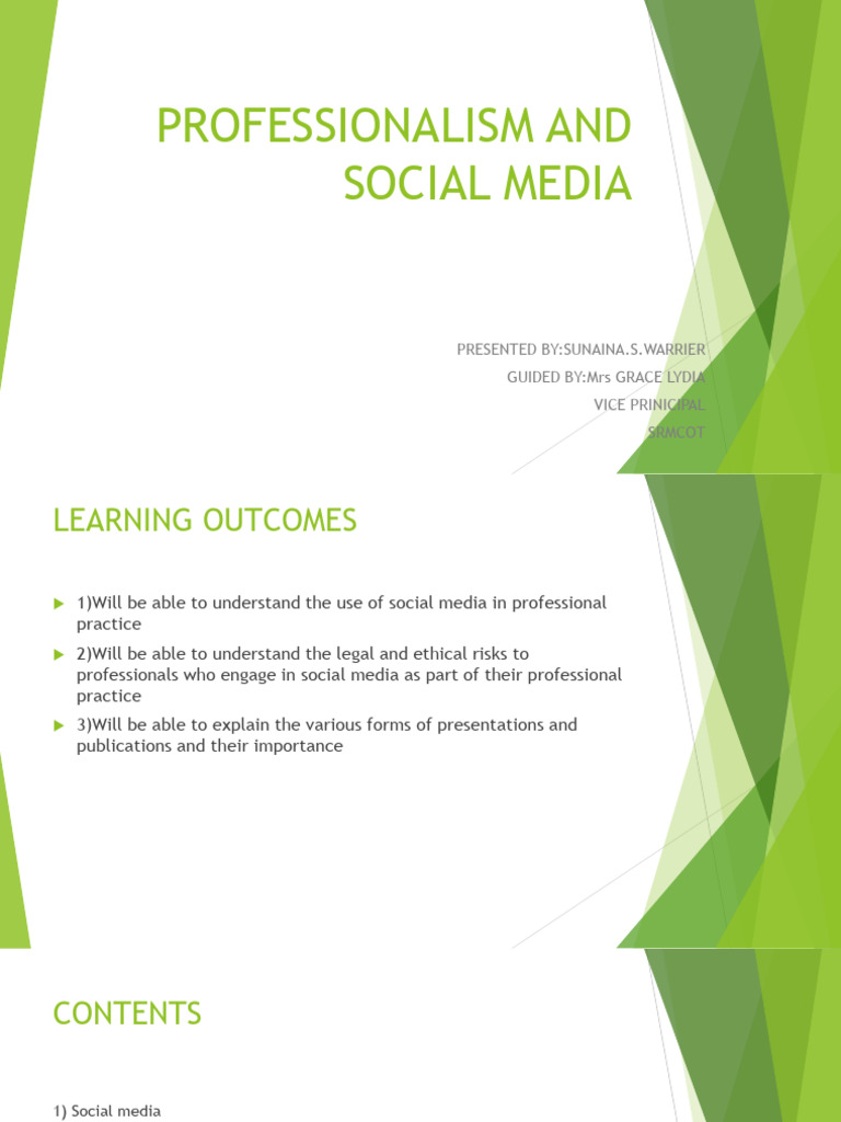 7.professionalism and Social Media | PDF | Social Media | Popular ...