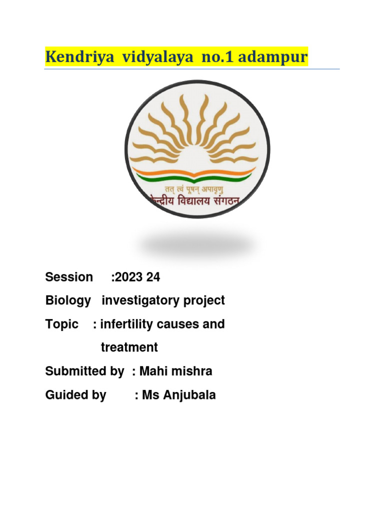 Infertility Causes and Treatments Project | PDF | Infertility | In ...