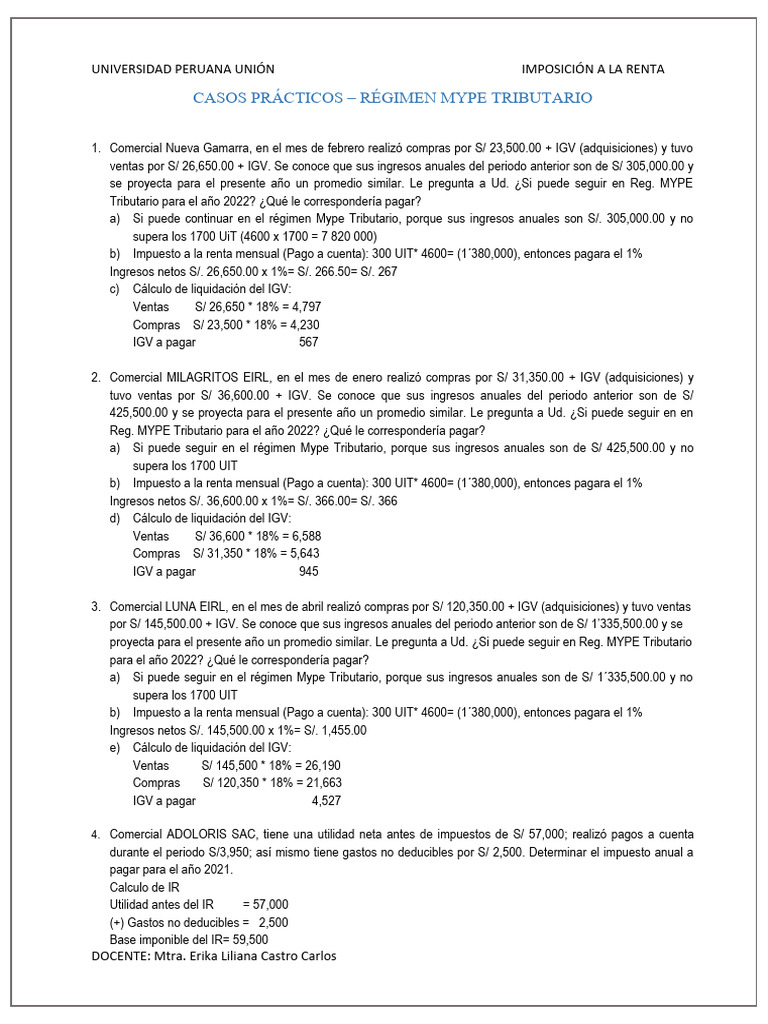 Sesión7 - Reg - MYPE Tributario | PDF | Impuestos | Impuesto sobre la renta