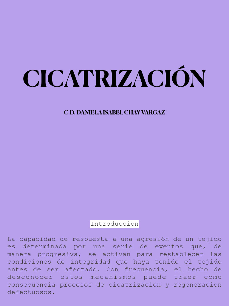 Cicatriz Ac I On | PDF | Inflamación | Cicatrización de la herida