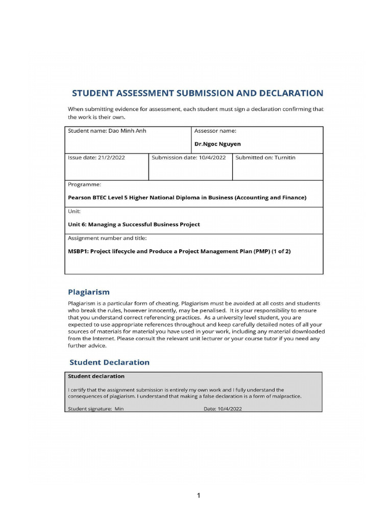 MSBP Project - A1 (Sunderland BTEC) | PDF | Project Management | Survey Methodology
