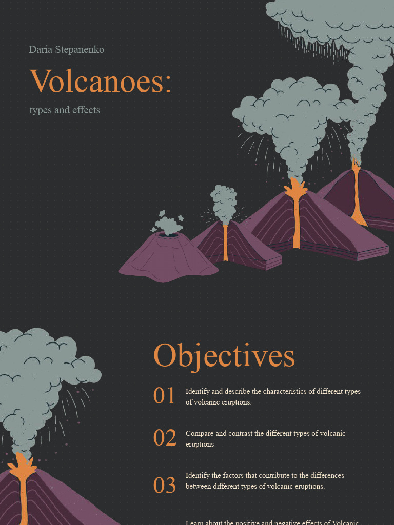 Dark Gray and Orange Illustrative Science Strategic Material About Volcanoes Presentation | PDF ...
