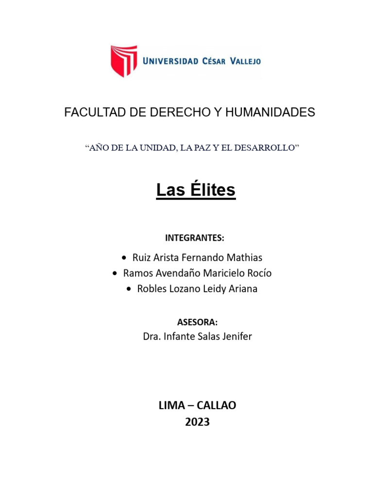 Las Élites | PDF | Élite | Perú