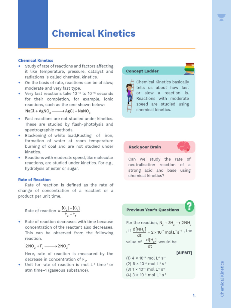 Chemical Kinetics Notes | PDF | Reaction Rate | Chemical Kinetics