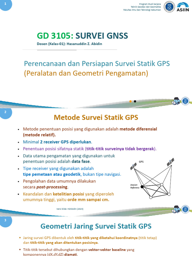 Survei GNSS 8 - Perencanaan Dan Persiapan Survei Statik GPS - 1 - 2023 ...