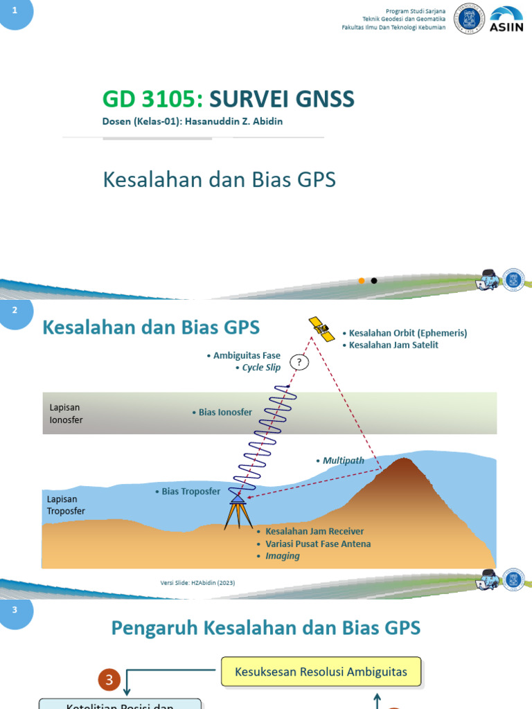 Survei GNSS 7 - Kesalahan Dan Bias GPS - 2023 | PDF