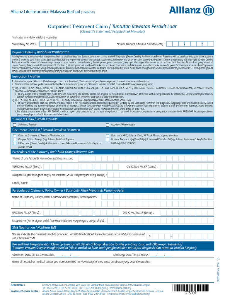 Post Hospitalizion Clain Form | PDF | Insurance | Business