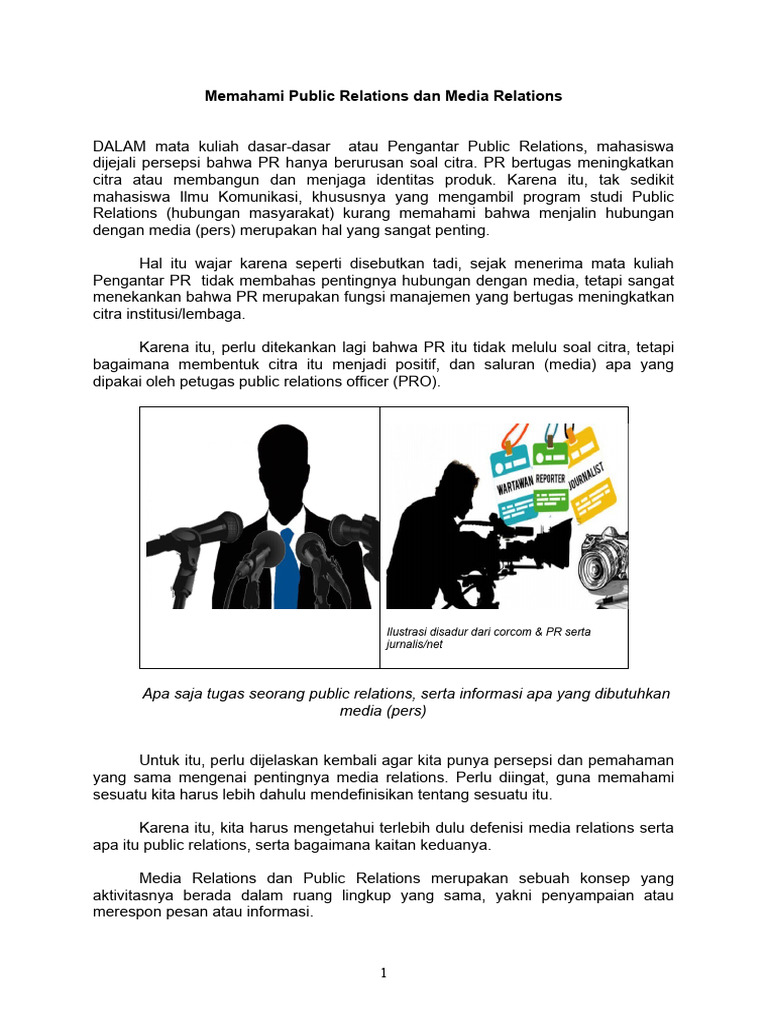 Memahami Public Relations Dan Media Relations | PDF