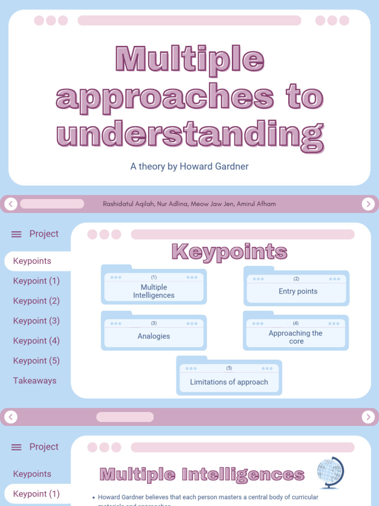 Multiple Approaches To Understanding Howard Gardner (Keypoints) | PDF | Analogy | Pedagogy