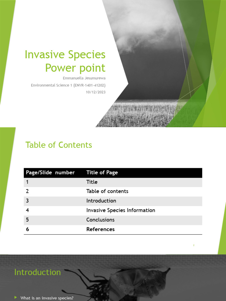 InvasiveSpeciesPowerPointTemplate (1) 1 | PDF | Invasive Species ...