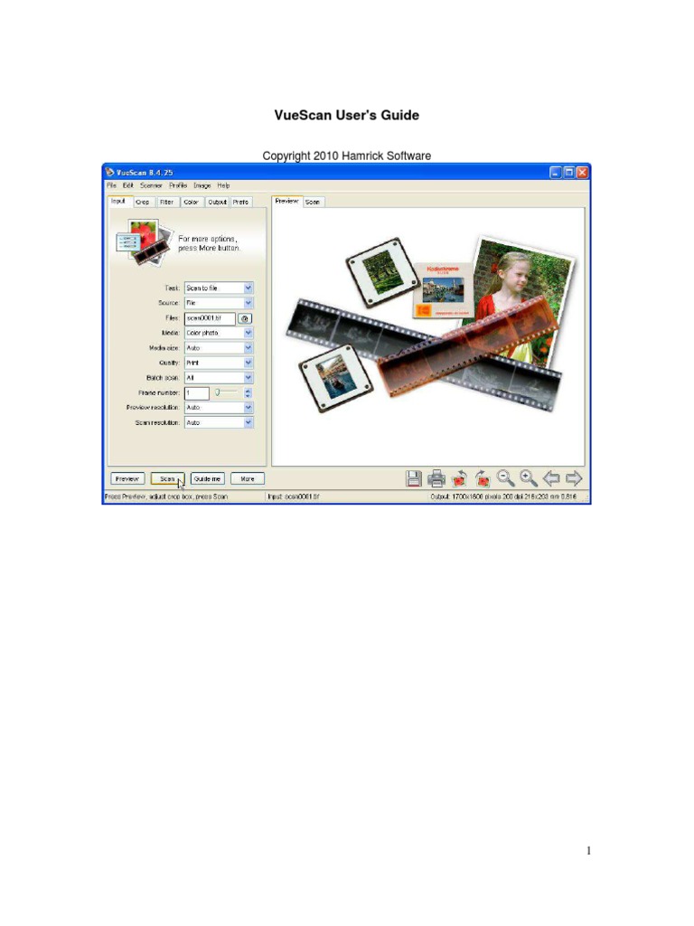 Vuescan User Guide (DD=2011!08!18) | Image Scanner | Color