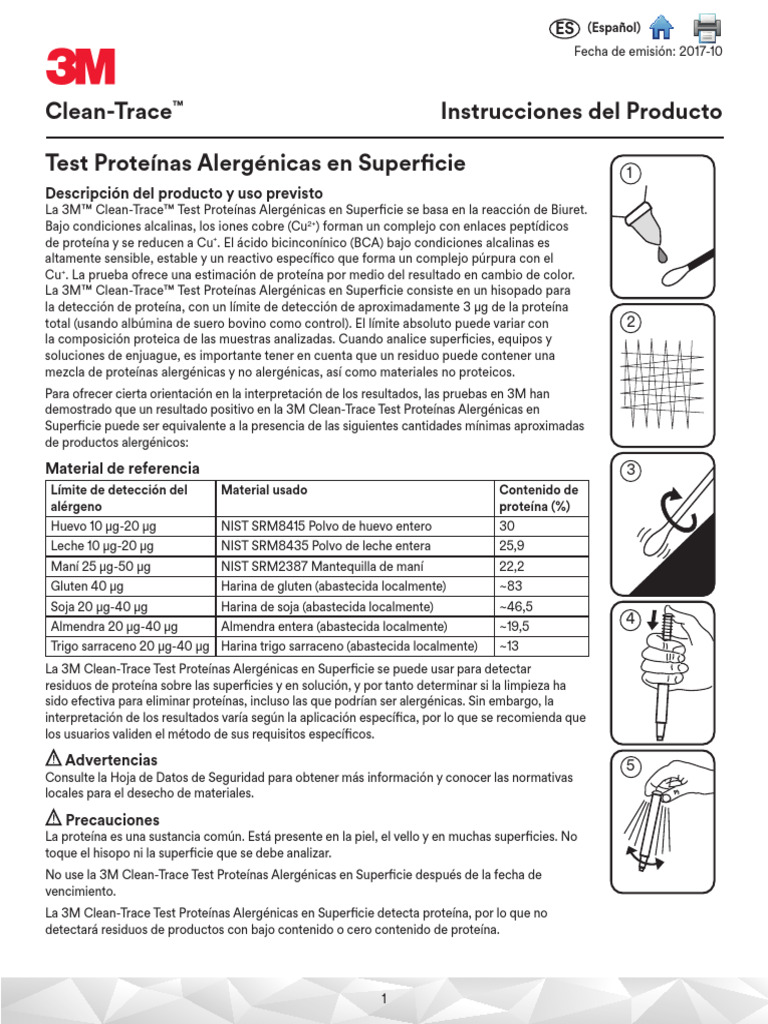 3M Allergen Swab | PDF | Proteínas | Residuos